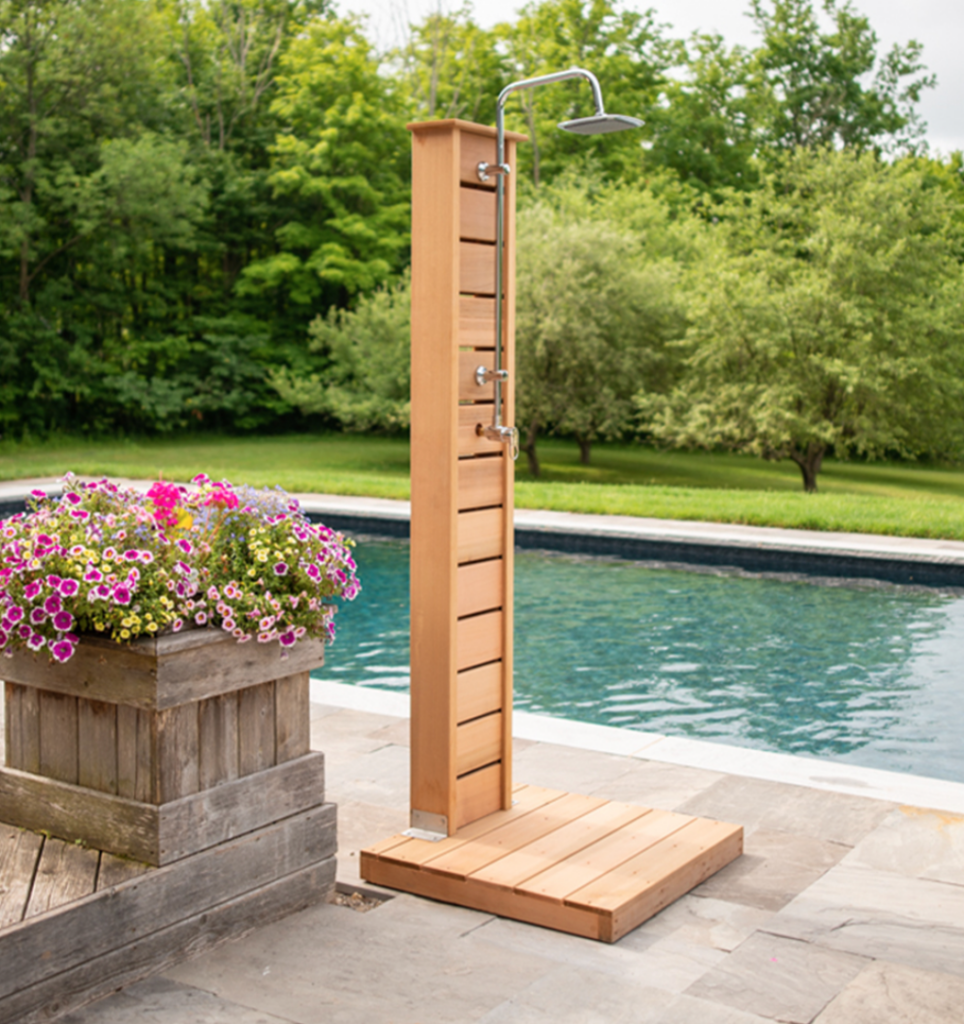Outdoor sunlight shower Canadian Red Cedar | Caragh Nurseries